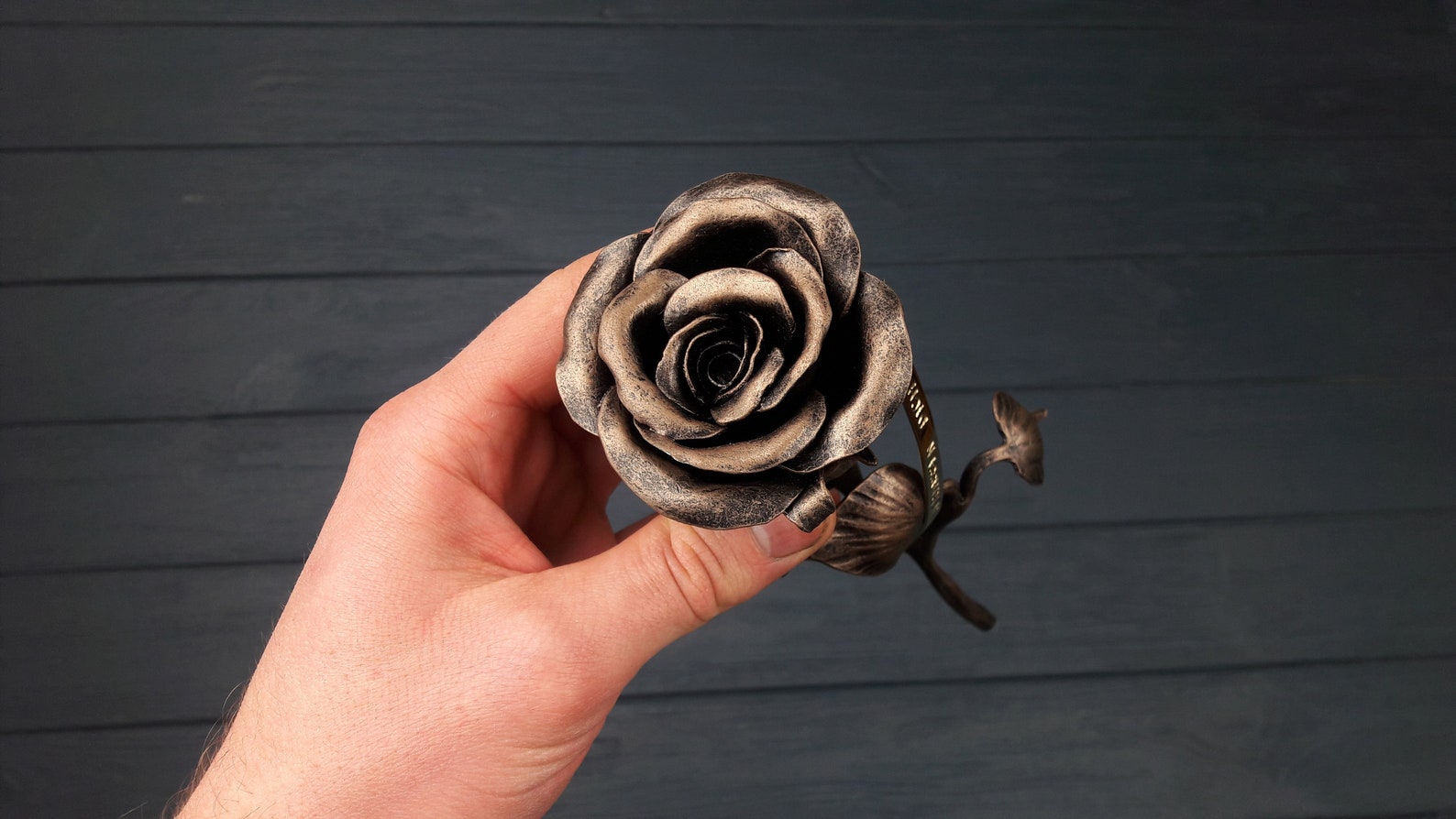 Forged Gift Metal Rose Steel Rose Forged Rose Persolizeted | Etsy