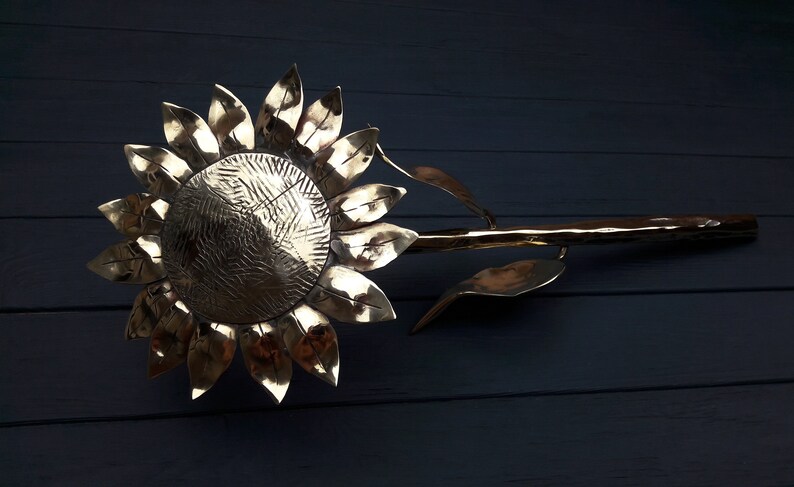 Bronze Sunflower Bronze Sculpture 8th Wedding Gift 8th - Etsy