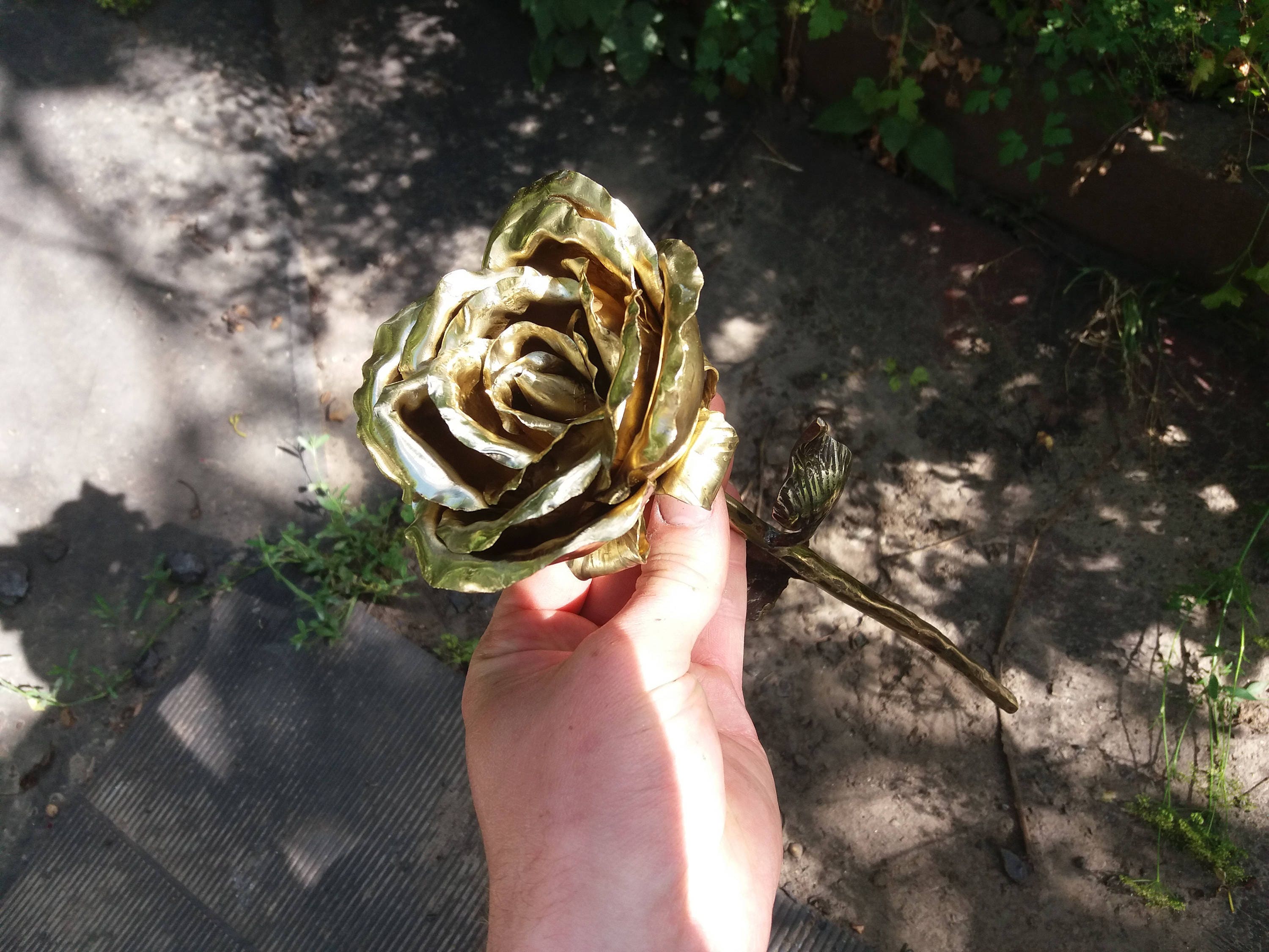 Bronze flower bronze rose 8th anniversary gift gift for | Etsy