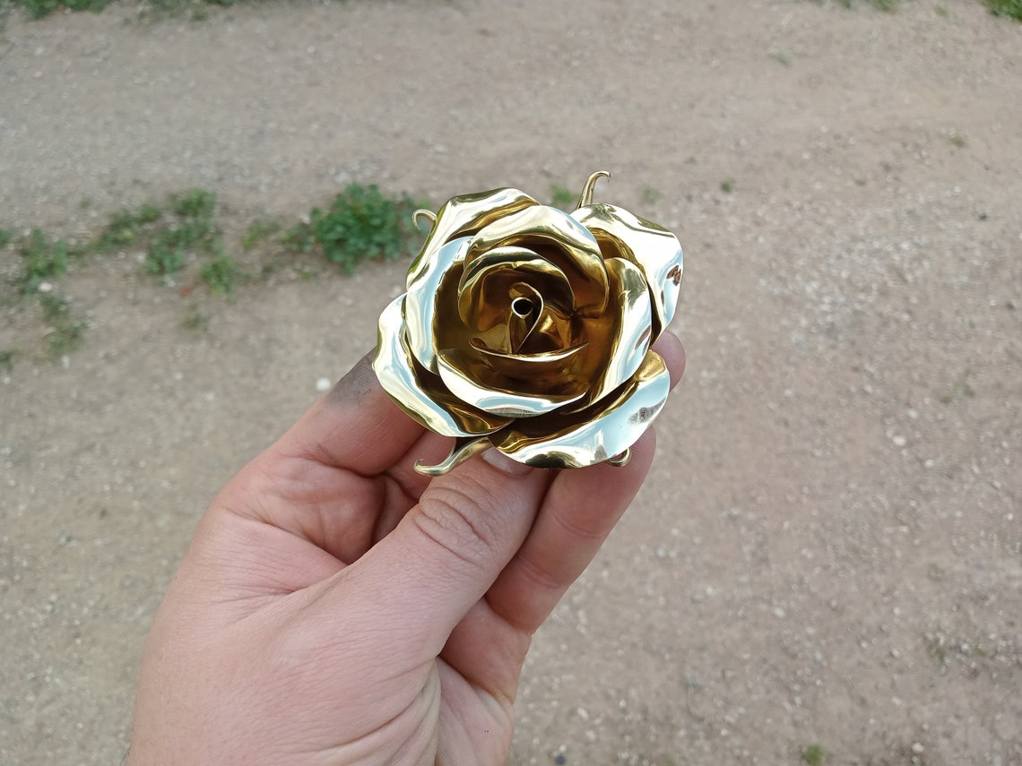 Bronze Rose Without Stem - 8th Anniversary Gift, Bronze Flower, Bronze ...