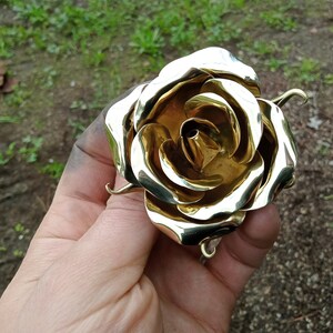 Bronze Rose Without Stem - 8th Anniversary Gift, Bronze Flower, Bronze ...