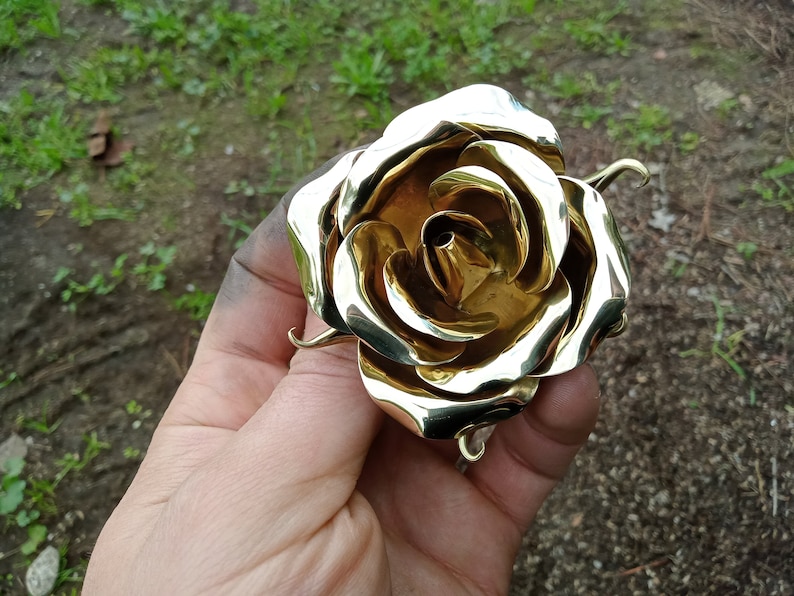Bronze Rose Without Stem - 8th Anniversary Gift, Bronze Flower, Bronze ...