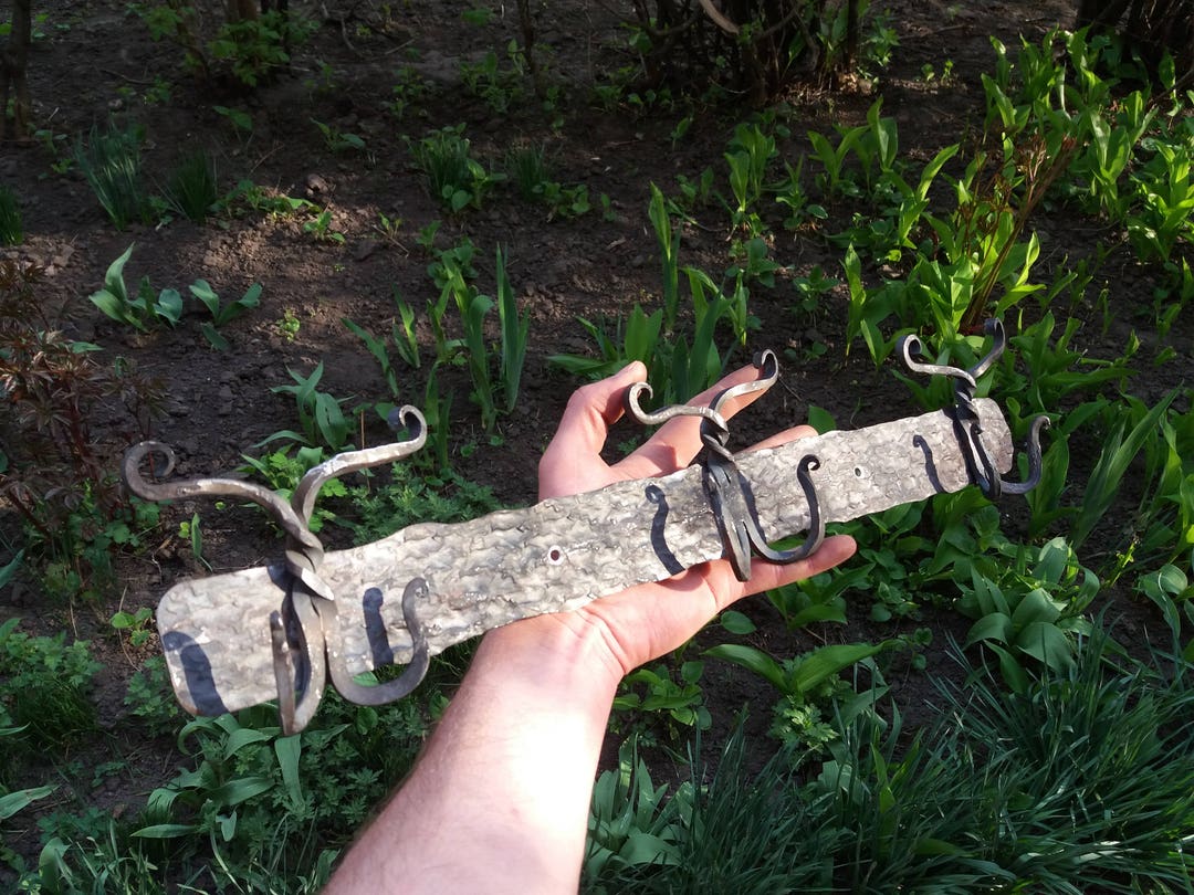 Wrought Iron Coat Rack, Wrought-iron Hook,hand Forged Pot Rack, Pot ...