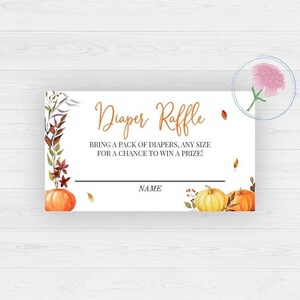 Fall Theme Diaper Raffle Sign and Tickets,pumpkin Printable 8x10 Sign ...