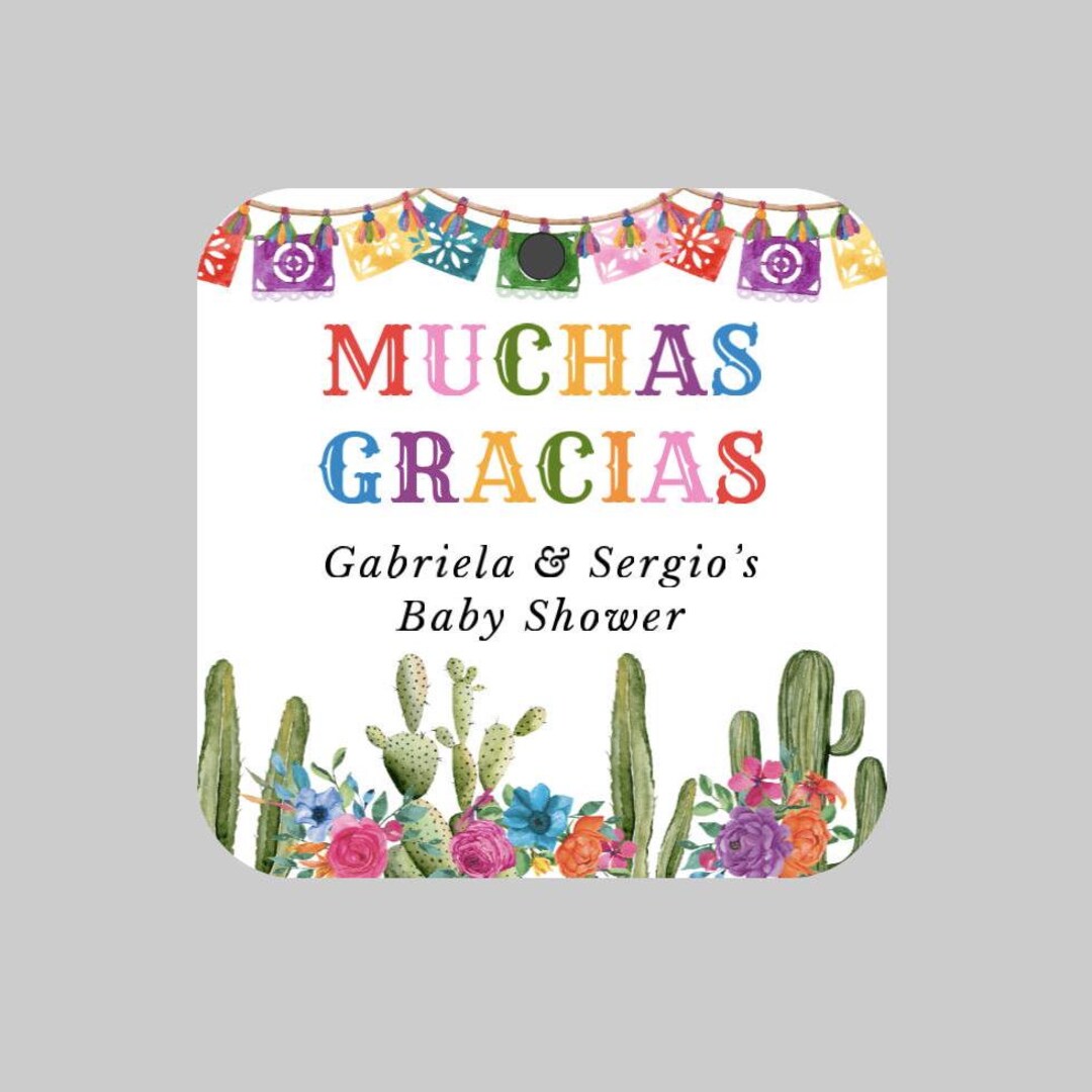 Mexican Fiesta Baby Shower Tags,fiesta Baby Shower Tags, Muchas Gracias ...