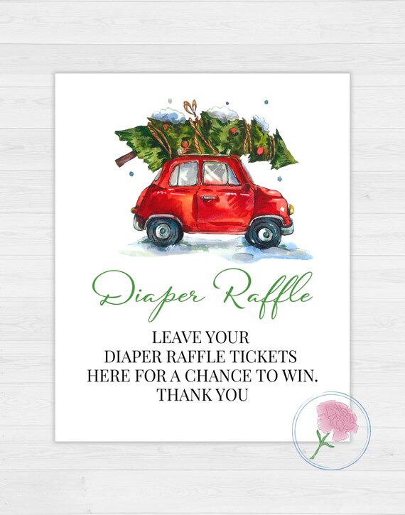 Christmas Car Diaper Raffle Sign and TicketsChristmas Car | Etsy