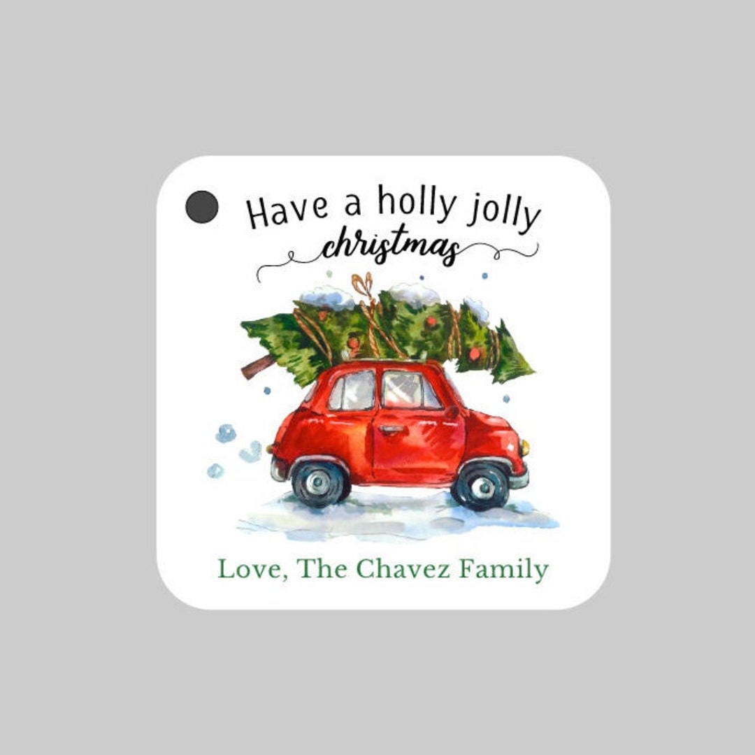 Christmas Gift Tags,christmas Car With Tree Tags,holiday Tags,have a ...