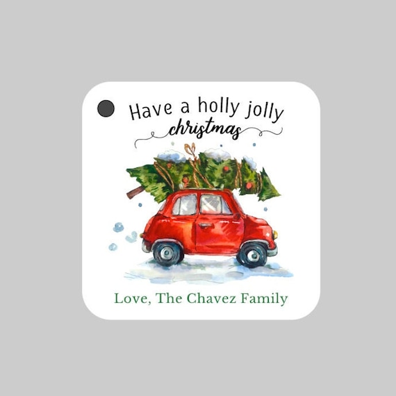 Christmas Gift Tagschristmas Car With Tree Tagsholiday - Etsy