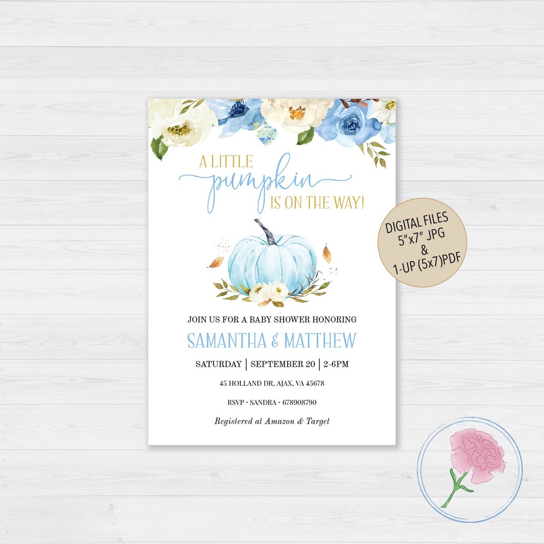 Little Pumpkin BOY Baby Shower,a Little Pumpkin is on the Way!,fall ...