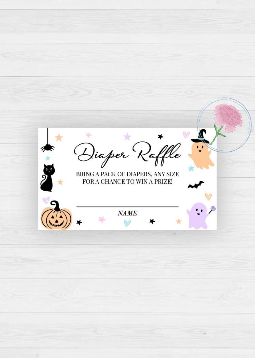 Halloween Diaper Raffle Sign and Tickets,pastel Halloween Printable ...