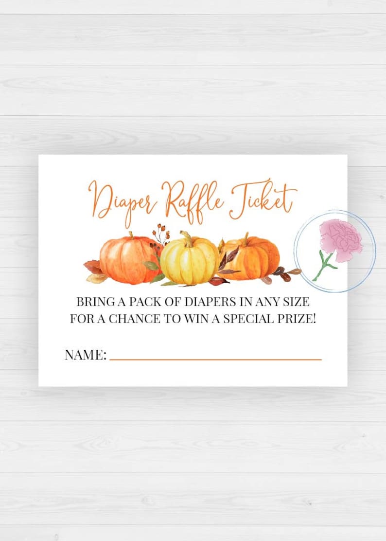 Fall Theme Diaper Raffle Sign and Ticketspumpkin Printable - Etsy
