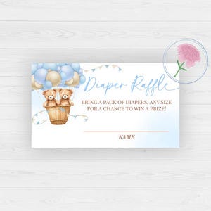Twin Boys Teddy Bear Diaper Raffle Sign and Raffle Tickets,twin Boys ...