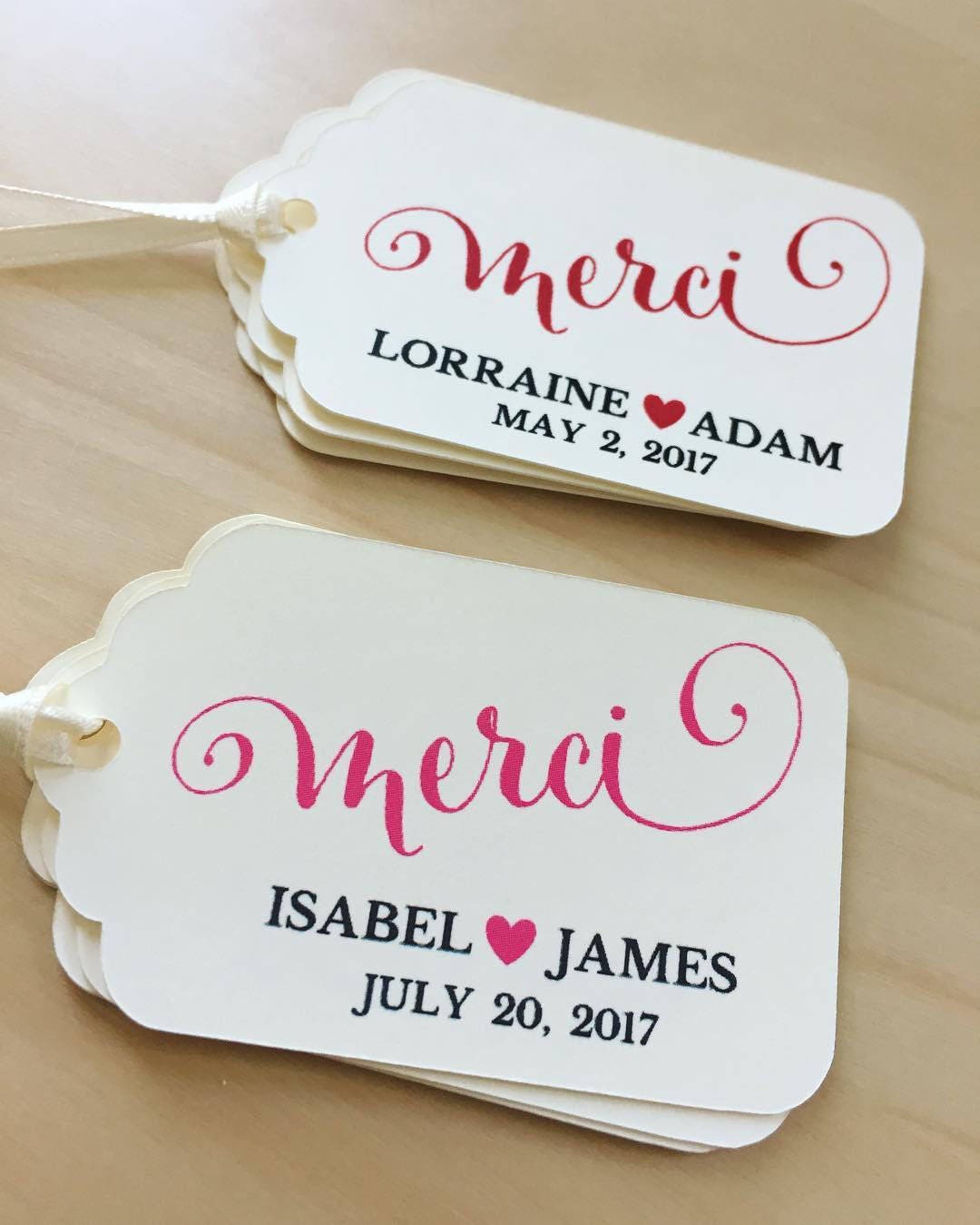 MERCI Favor Tags,merci Wedding Favor Tags,wedding Favor Tags,bridal ...