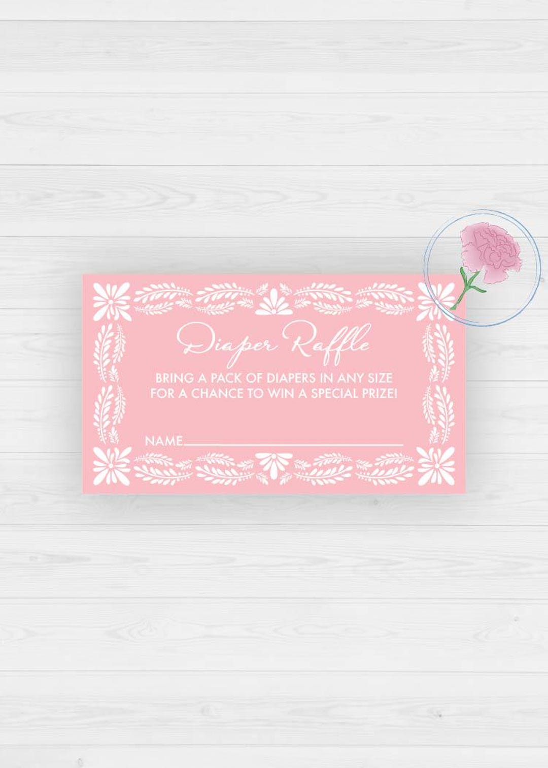 Mexican Pink Talavera Diaper Raffle Sign and Tickets, Cielito Lindo ...