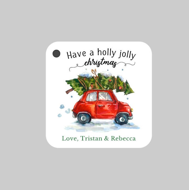 Christmas Gift Tags,christmas Car With Tree Tags,holiday Tags,have a ...