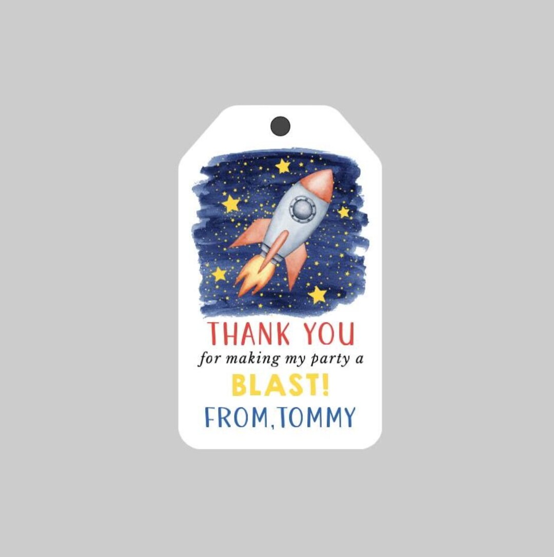 OUTER SPACE Party Birthday Favor Tags,space Themed Tags,thank You for ...