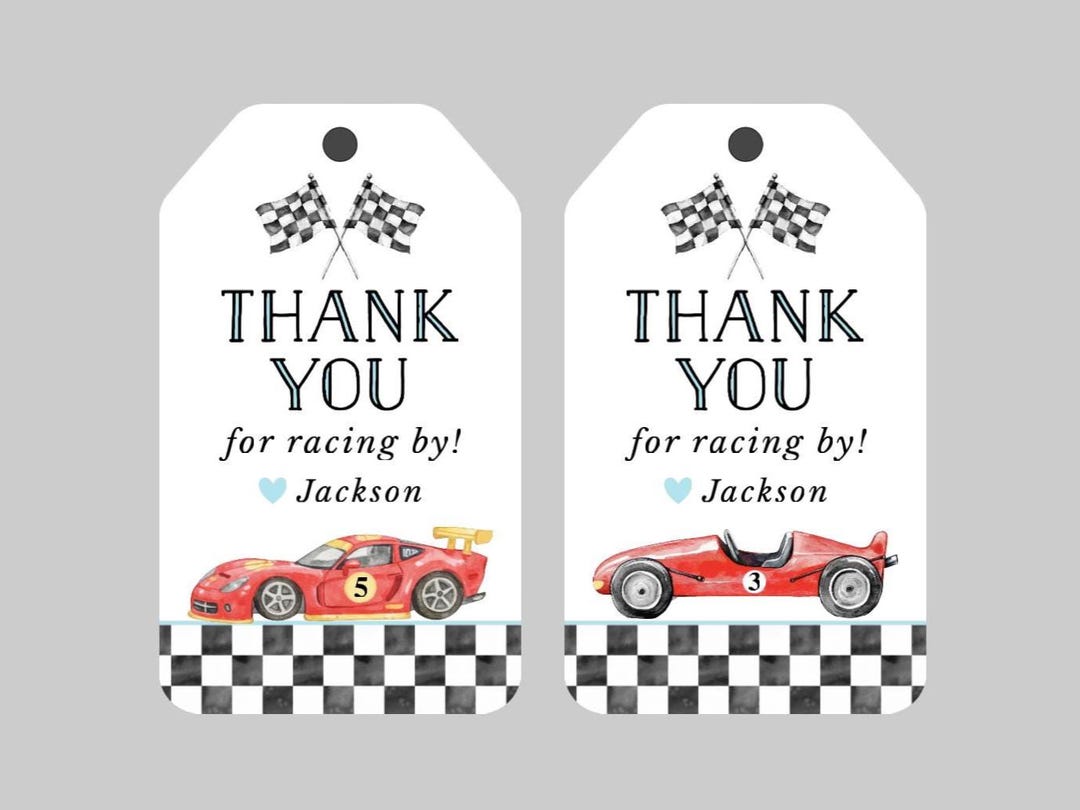 Racing Birthday Favor Tags,racing Party Tags,red Race Car Birthday Favor Tags,racer Printed ...