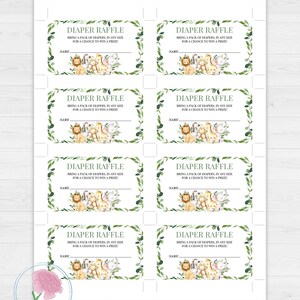Safari Diaper Raffle Sign and Tickets,safari Theme Printable 8x10 Sign ...