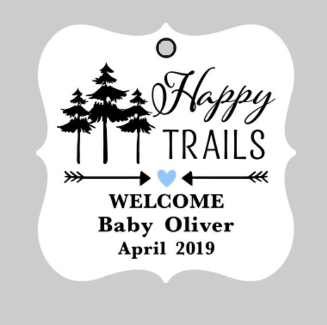 Happy Trails Tagshappy Trails Baby Shower Favor Tagstrail - Etsy