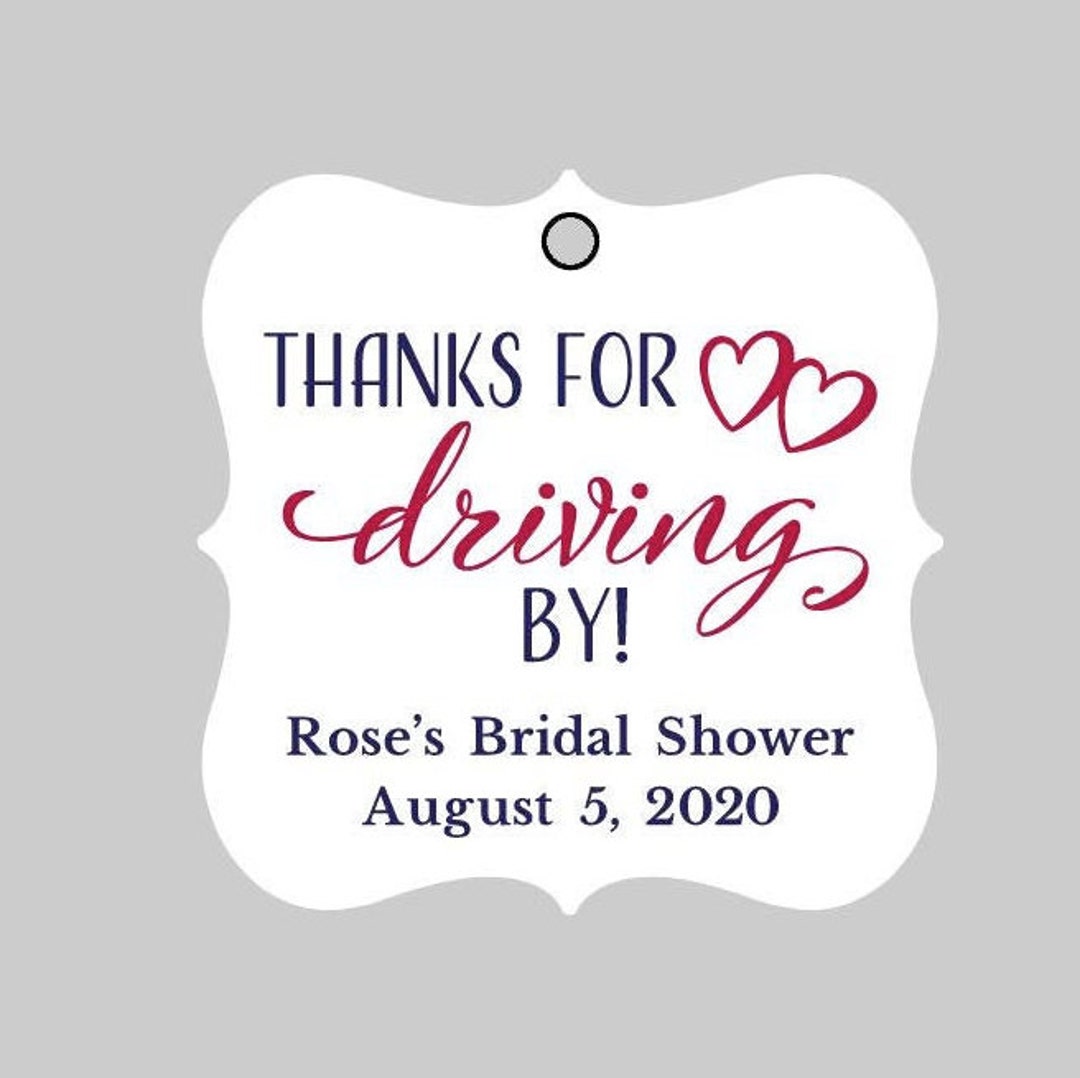 Thanks for Driving By!,bridal Shower Tags,wedding Tags,engagement Tags ...