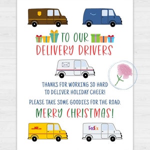 Merry Christmas Printable 8.5x11 Delivery Driver Appreciation Sign ...