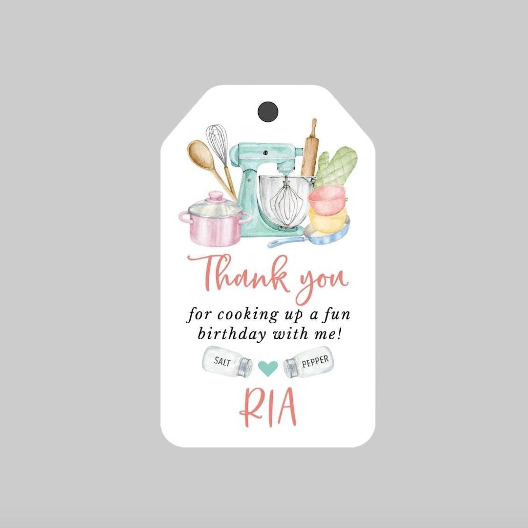COOKING Birthday Favor Tags,chef Party Tags,cooking Class Birthday ...
