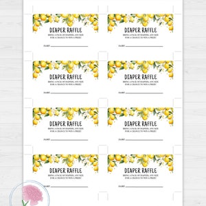 Lemon Diaper Raffle Sign and Tickets,lemon Printable 8x10 Sign ...