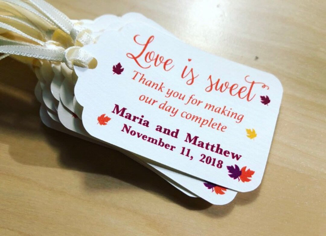 Love is Sweet Fall Themed Favor Tags,fall Treat Favor Tags,fall Wedding ...