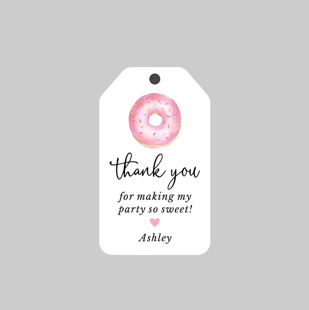 DONUT Birthday Favor Tags, DONUT Party Favor Tags,donut Treat Favor ...
