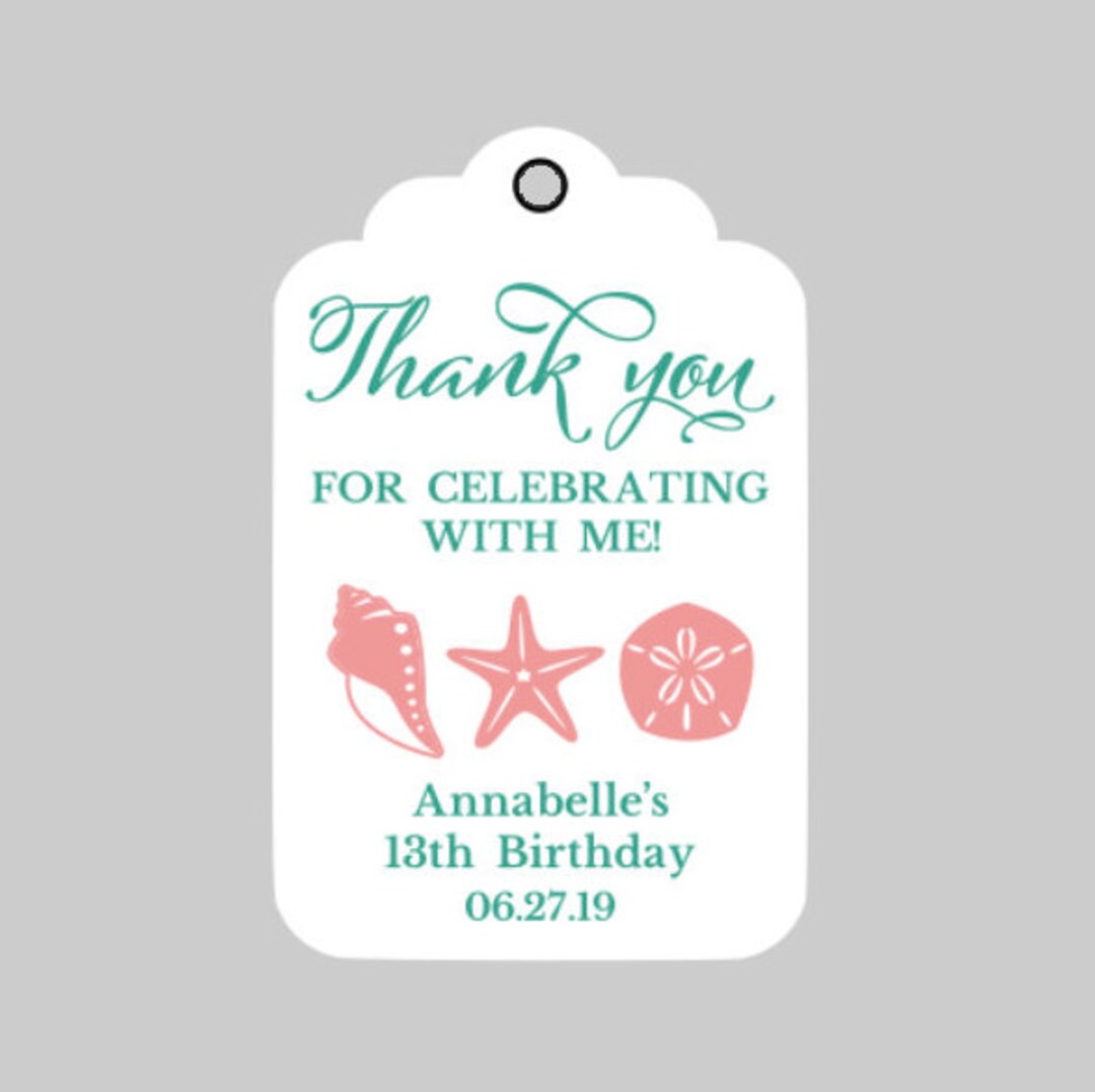Beach Theme Birthday Tagsbeach Party Birthday Tagsbeach - Etsy