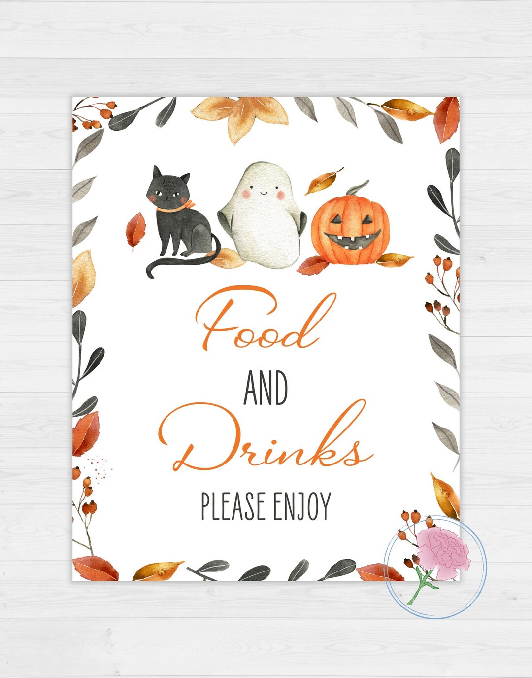 Halloween Party Printable Food & Drinks Sign,halloween Baby Shower ...
