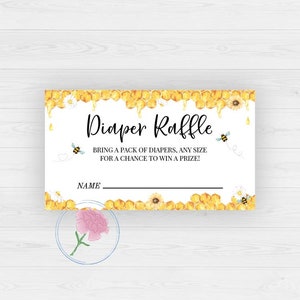 Bee and Sunflowers Diaper Raffle Sign and Tickets,bee Printable 8x10 ...