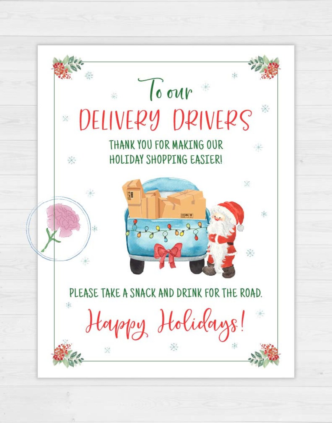 Printable 8.5x11 Delivery Driver Appreciation Sign,delivery Driver ...