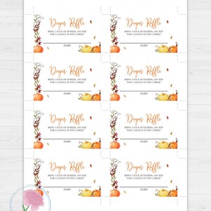Fall Theme Diaper Raffle Sign and Tickets,pumpkin Printable 8x10 Sign ...