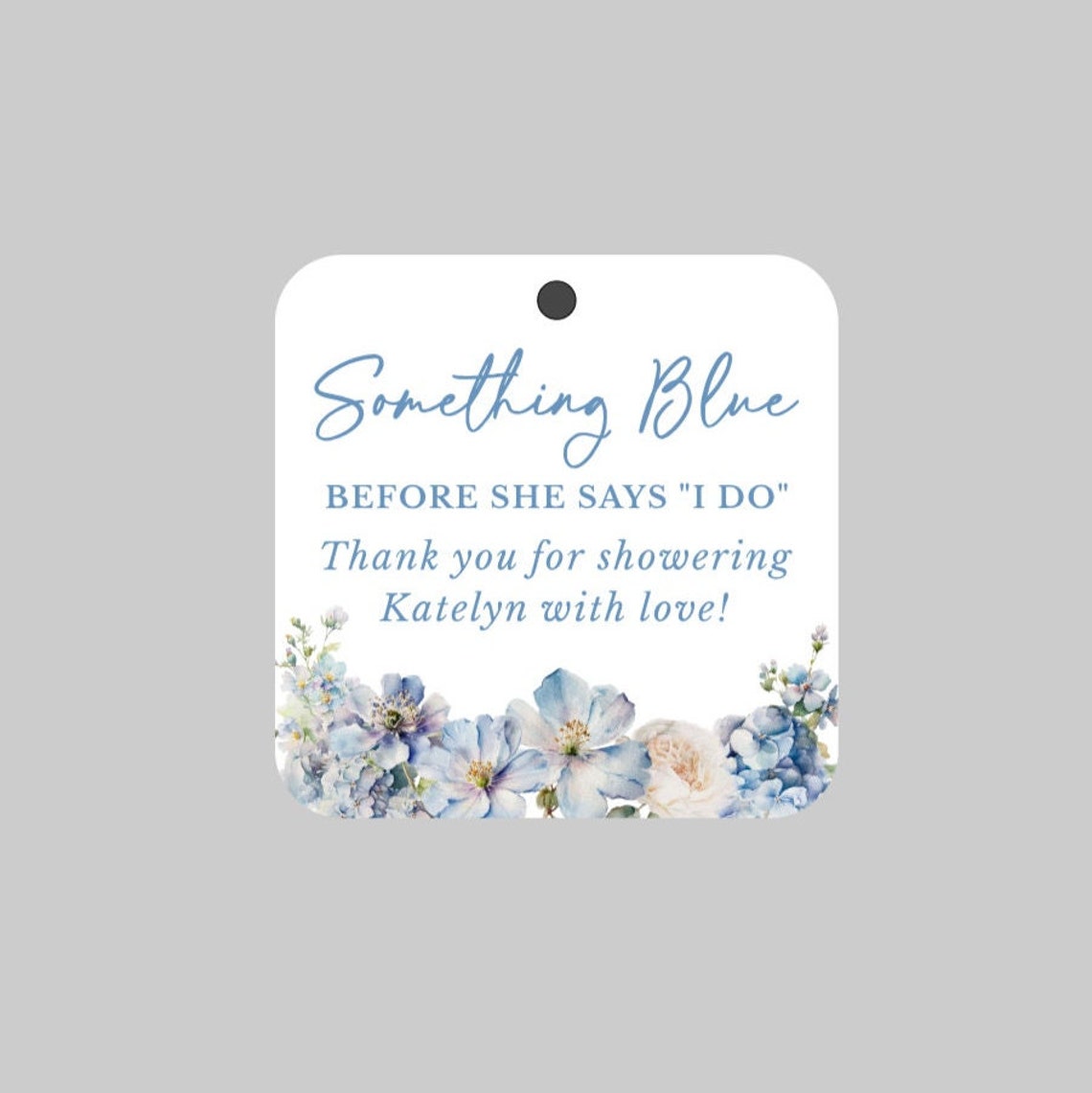 Something Blue Bridal Shower Printed Tags,blue Floral Bridal Shower ...