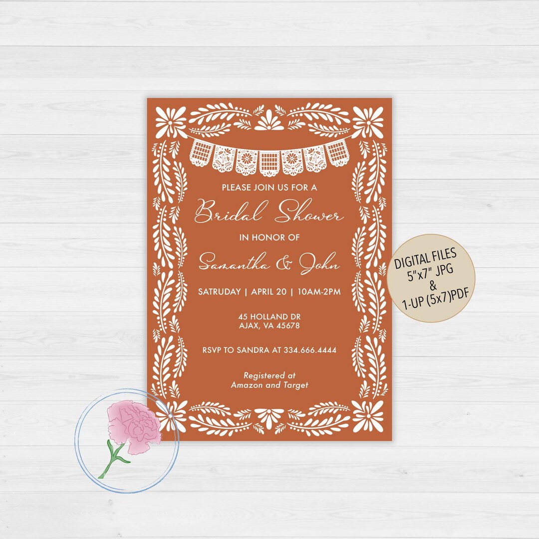 Mexican Talavera Bridal Shower Invite,terracotta Talavera Invite ...