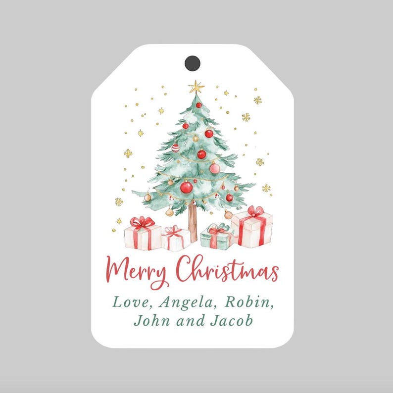 Printed Christmas Gift Tags,kids School Party Christmas Tags,merry ...