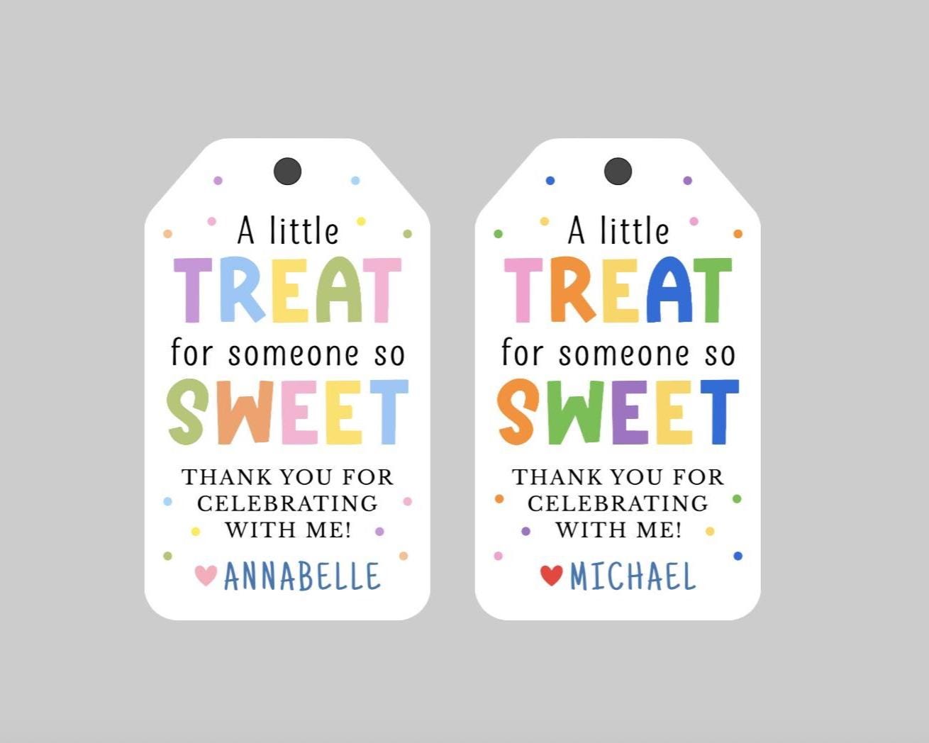Birthday Treats Thank You Tags,kids Birthday Party Printed Tags ...