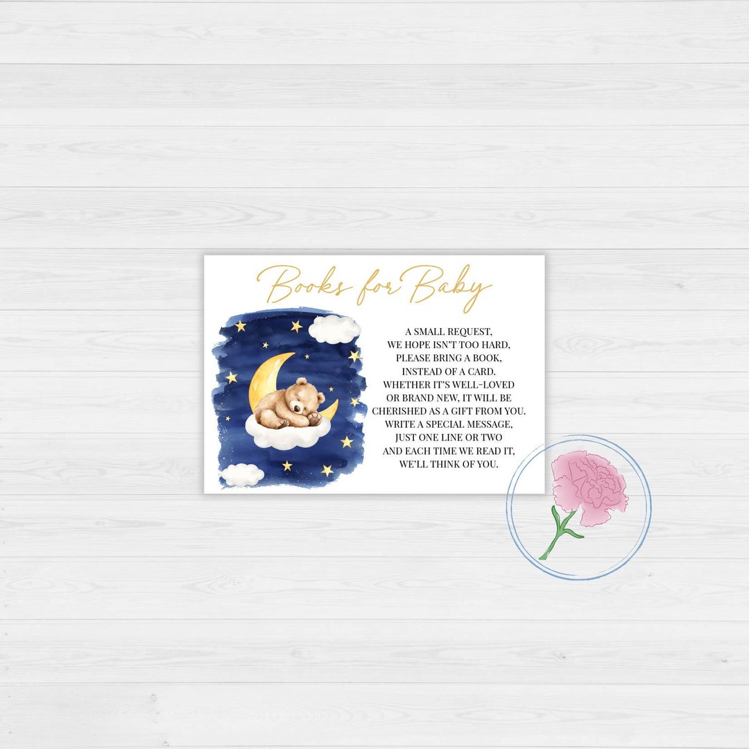 Twinkle Teddy Baby Shower Printable 8x10 Sign and 5x3.5 Book Request ...