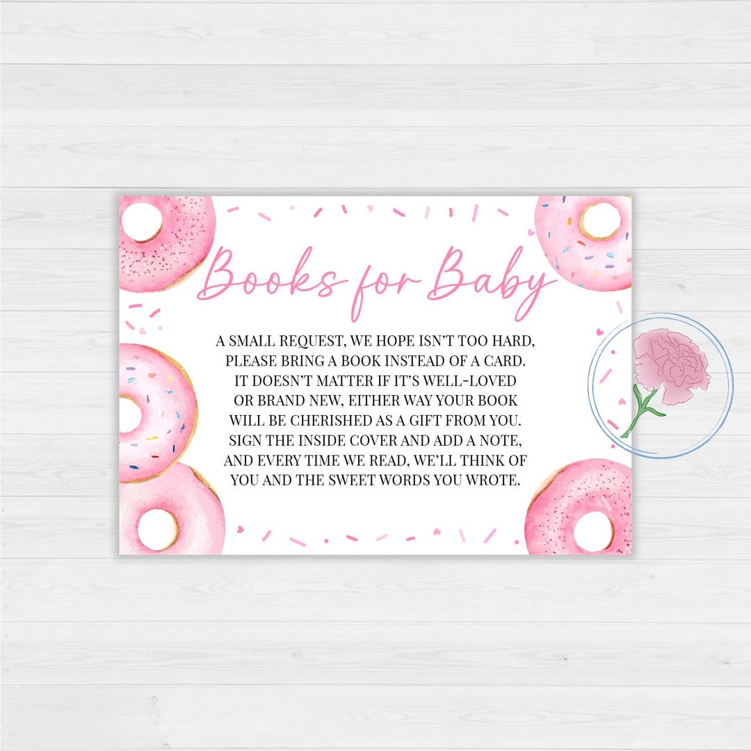 Pink Donuts Books for Baby Sign and Book Cards,pink Donuts Printable ...