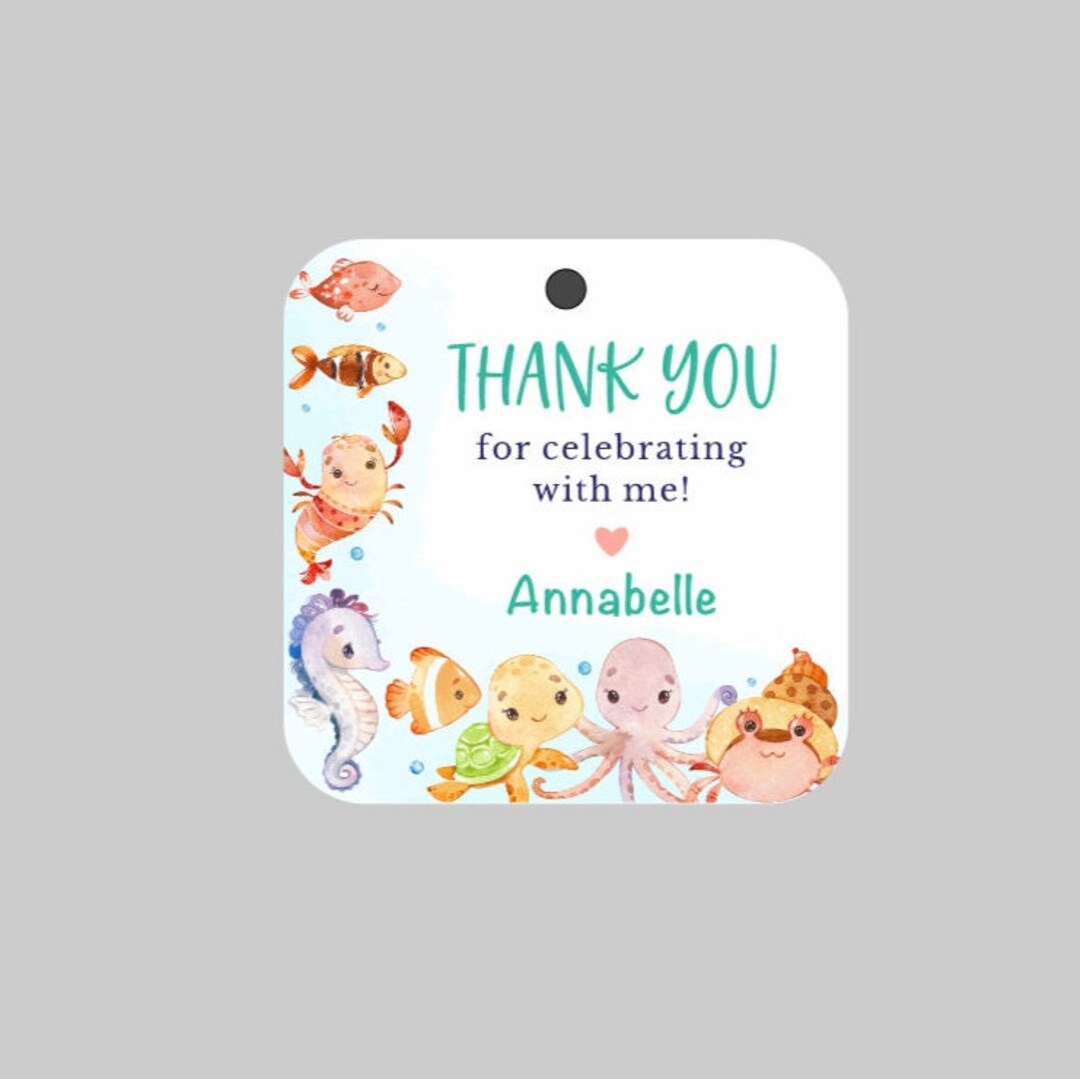 Sea Creatures Birthday Tags,sea Animals Birthday Tags,under the Sea ...