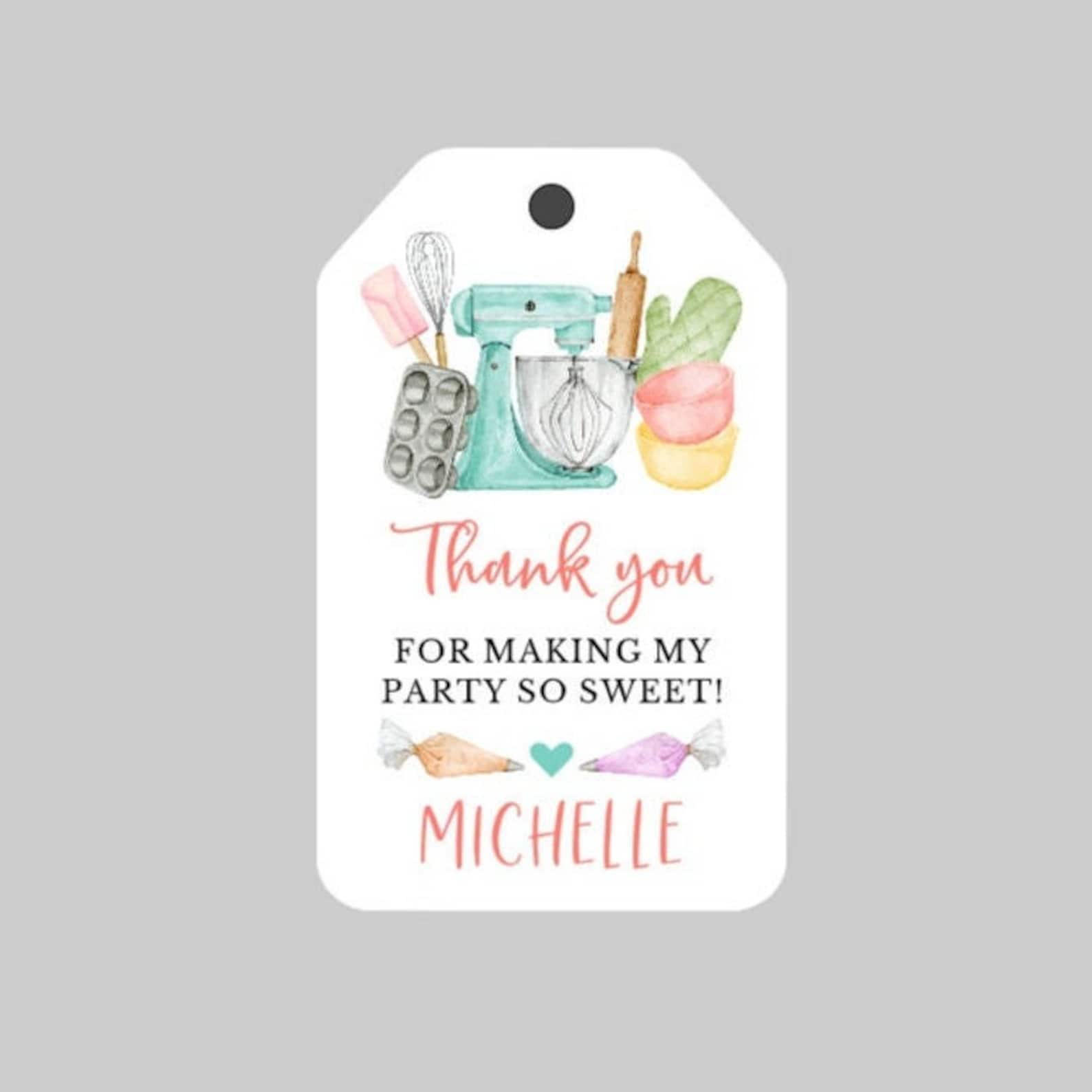 COOKING Birthday Favor Tagschef Party Tagsbaking Birthday - Etsy