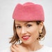 Pink Wool Pillbox Hat: Elegant Cocktail Dress Hat - Etsy