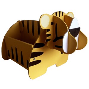 Tiger Kids Book Rack Children Book Caddywooden Toy Storage - Etsy