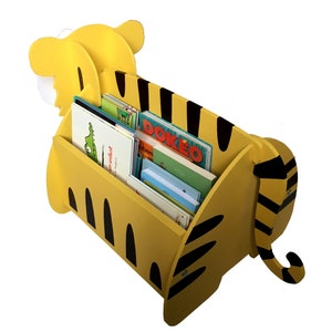 Tiger Kids Book Rack Children Book Caddywooden Toy Storage - Etsy