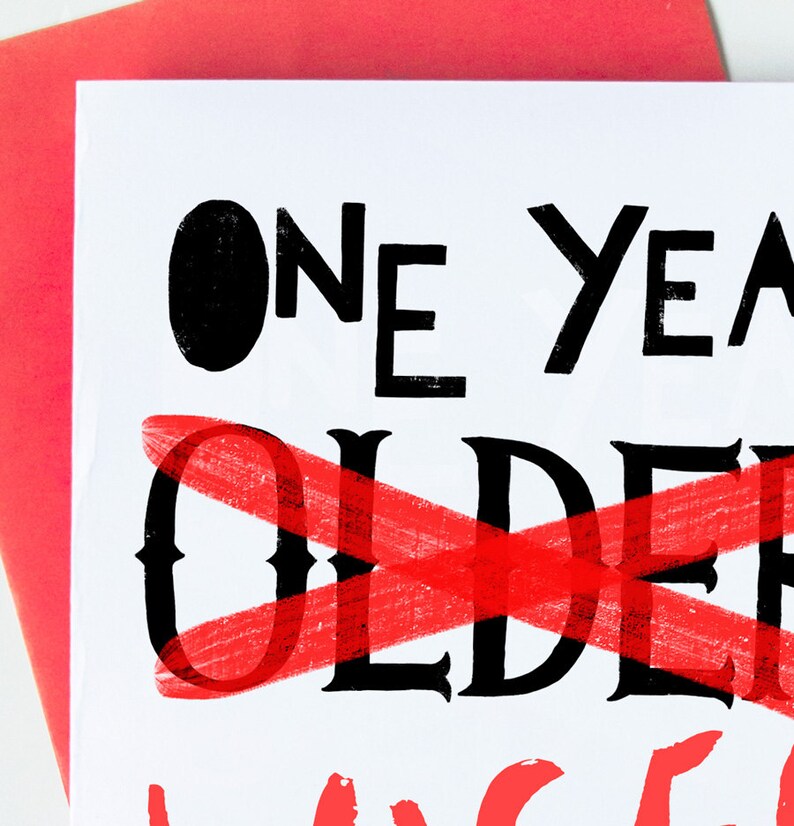 Birthday Card One Year Older Wiser Card Fun Happy Birthday Etsy birthday-card-one-year-older-wiser-card-fun-happy-birthday-etsy