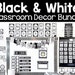 Editable Binder Covers and Spines Black and White Classroom Decor Black ...