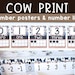 Number Posters 0-30 Number Line Negative Numbers Cow Print Farmhouse ...