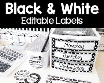 Black and White Supply Labels Classroom Decor - Etsy