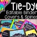 Editable Groovy Hippie Binder Covers and Spines Tie Dye Classroom Decor ...